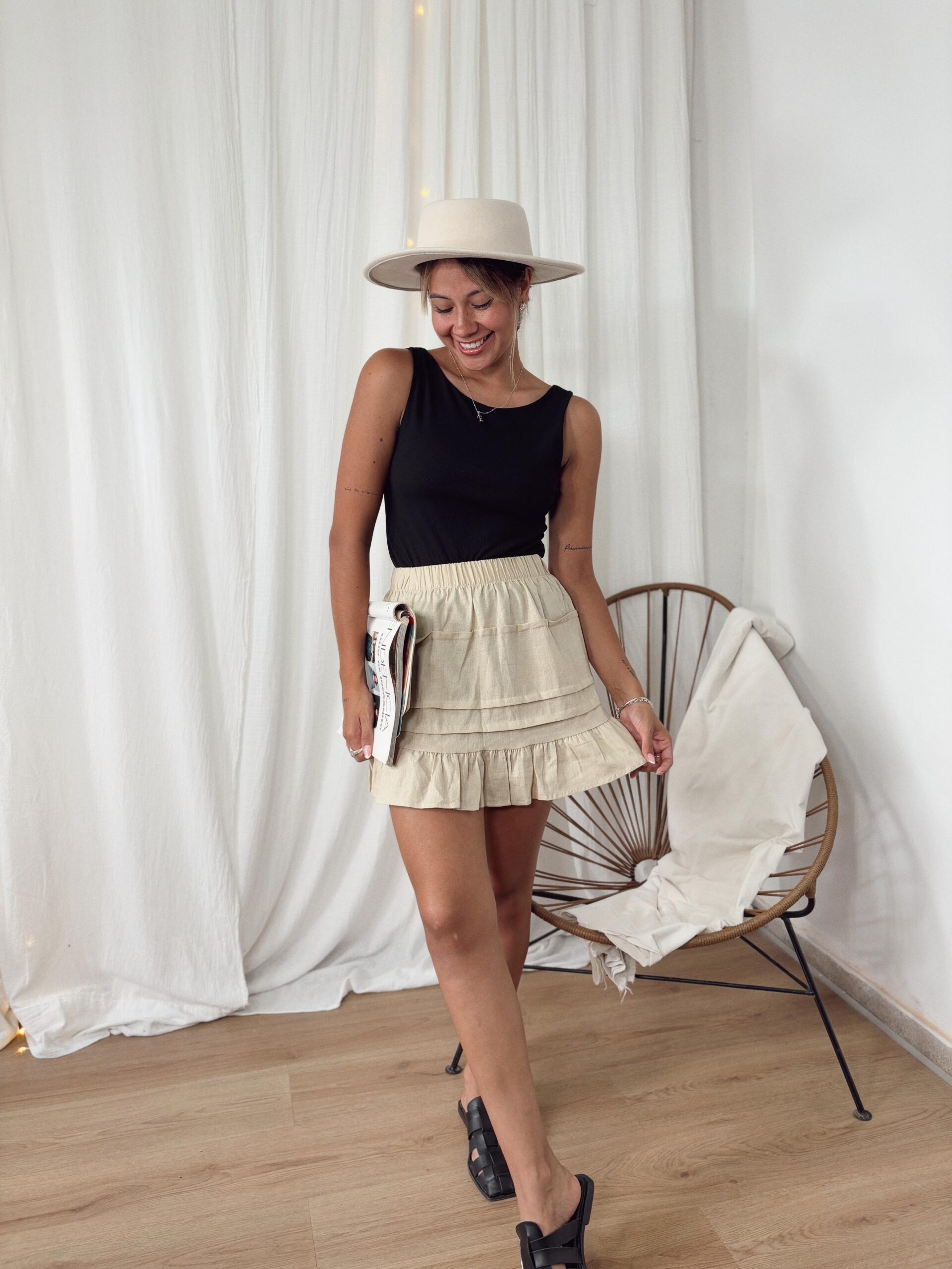 POLLERA PUGLIA TABLA LINO - Diosas Fem